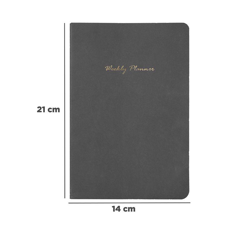 Cuaderno Estampado Con Plan Semanal - Negro - 32 Hojas MINISO