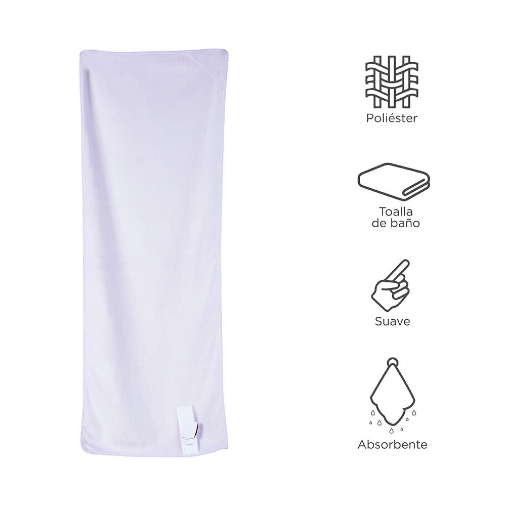 TOALLA DE BAÑO - MICROFIBRA - VIOLETA MINISO
